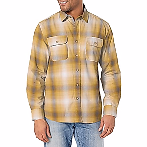 Pendleton mens Long Sleeve Beach Shack Button Down Shirt, Flax/Grey Ombre, Medium US