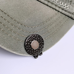 Eshan Magnetic Golf Hat Clips Ball Marker Holders (4 Pack, Galvanizde Black) for Golf Gloves Hats Bags Caps Visor Belt