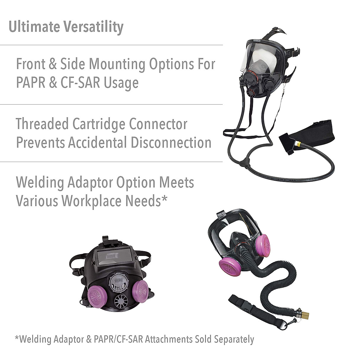 Honeywell Home 760008A North Safety Products, 7600 Series Full Facepiece Respirator, Dual Cartridge, Medium/Large