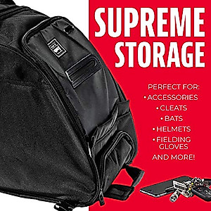 Franklin Sports Traveler Roller - Baseball and Softball - Equipment Bag - Compartment- Black - 1680D Polyester - Water Resistant- Black
