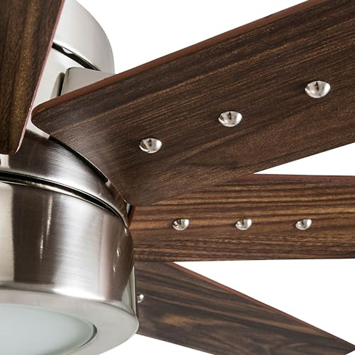 Honeywell Ceiling Fans Xerxes Modern 62 Inch Ceiling Fan with Light, Remote Control Fan, LED Indoor Fan with 8 Blades, French Oak and Gray Oak Blade Finish Options, Brushed Nickel (50608-01)