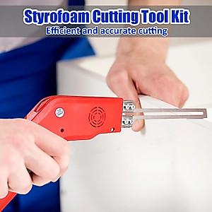 Foam Cutter 6 In 1 Hot Knife Cutting Tool 400℃ 200W Styrofoam Cutter Electric Hot Knife Foam Cutter With 2 Blades For EPS, XPS, EVA, KT Board, Sponge, Nylon (red)