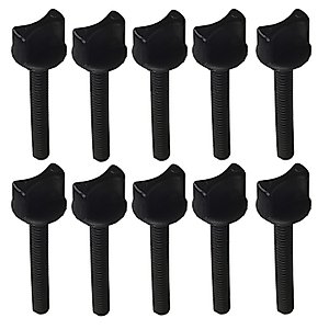 009-00201 1/4×2inch Nylon Thumb Screw Bolt Hand Plastic Screws Thread for RC Model Aircraft Black 10Pcs,Aicosineg