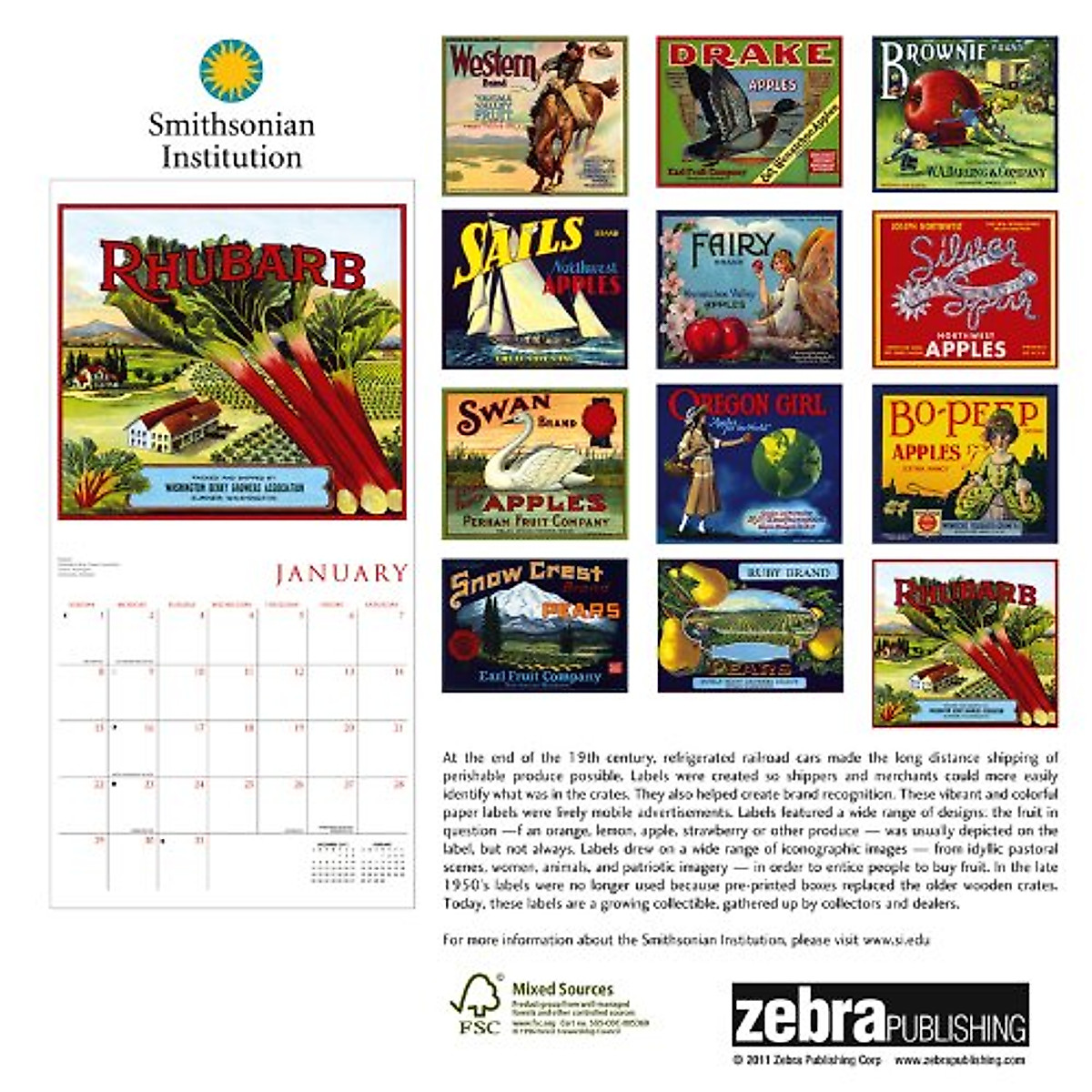 2012 Fruit Crate Labels - Smithsonian Institution Wall calendar