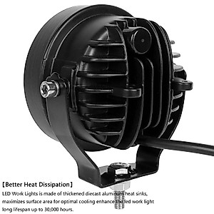 SUFEMOTEC Led Pod Light 4x4 Offroad Driving 2PCS 4 Inch 60W Super Bright Waterproof Work Auxiliary Bumper Lights Fit For 12V 24V Car Truck ATV Boat Motorcycle Round Fog