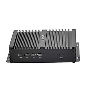 KINGDEL Powerful Mini Desktop Computer, Fanless Industrial PC, i5 Dual Core CPU, 4GB RAM, 128GB SSD, 2xNICs, 4xUSB 3.0, 4xCOM RS232, HD Port, Metal Case