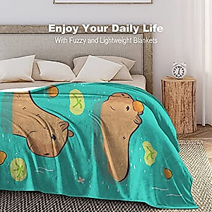 Capybara Blanket Ultra-Soft Throw Blanket Anti-Pilling Warm Cozy Flannel Throws for Couch Sofa Bed Living Room Family Friend Halloween Christmas Birthday Gifts 50"x60"