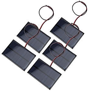 5Pcs DC 5V Solar Panel Module with 30cm/11.8in Cable Weatherproof Charging