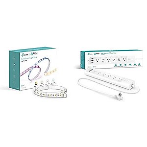 TP-Link Kasa Smart LED Multicolor WiFi Light Strip & Kasa Smart Plug Power Strip, Surge Protector w/ 6 Smart Outlets and 3 USB Ports, Compatible with Alexa & Google Home , No Hub Required (HS300)