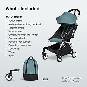 BABYZEN YOYO2 Stroller + YOYO Bag - Includes White Frame, Ginger Seat Cushion, Ginger Canopy, Ginger YOYO Bag, Wheel Base & Hooks - Suitable for Children Up to 48.5 Lbs