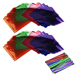 KUMGROT 160pcs Cellophane Wrap Colored Cellophane Sheets Plastic Transparency Film for DIY Artwork Crafts Decoration 19×19cm/7.48×7.48in