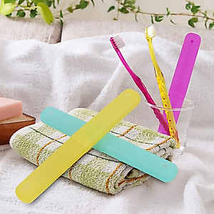 Cllayees 6 Pcs Travel Toothbrush Case Holder, Breathable Portable Toothbrush Container, Multiple Color Clear Toothbrush Holder for Home Trip Camping