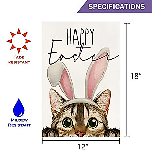 St Patricks Day Garden Flags 12 x 18 Double-Sided Green Hat Clovers Burlap Easter Day Garden Flags He is Risen LGBT Decorations