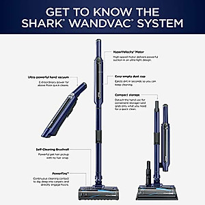 Shark WS633 WANDVAC System Pet Pro Cordless Stick & Handheld Vacuum Combo 3-in-1 Ultra-Lightweight Powerful with Boost Mode, Charging Dock & Motorized Hand Tool, Royal Blue, Navy