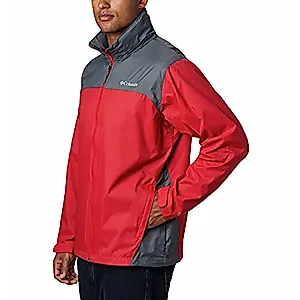 Columbia Men's Glennaker Lake Rain Jacket, Mountain Red/Graphite, Large