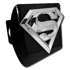 Elektroplate Superman Chrome and Black All Metal Hitch Cover