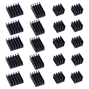 GeeekPi Heatsink for Raspberry Pi 4, Aluminum Heatsinks with Thermal Conductive Adhesive Tape for Raspberry Pi 4 Model B (Raspberry Pi Board is Not Included) (5 Pack Black)