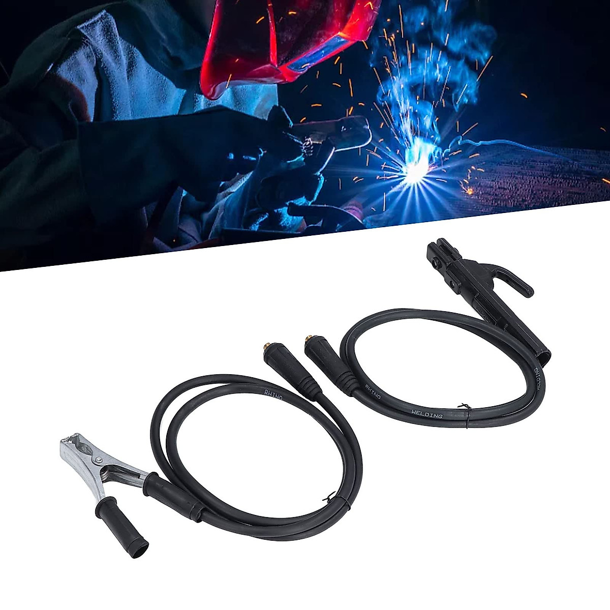 300A Welder Ground Cable Earth Clamp Set with 1.5m Cable for ARC ZX7 MMA Welding Machine Accessories