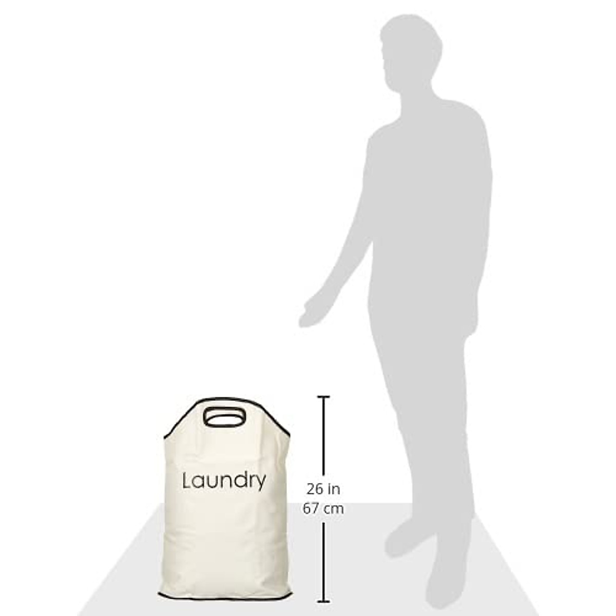 Maturi H002 Polyester Laundry Bag with White Writing and Integrated Handles, 19 23-Inch, Inch Inch, Black
