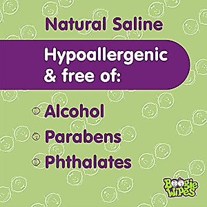 Baby Saline Wipes by Boogie for Face, Body & Nose, FSA/HSA Eligible, for Baby and Kids Made with Natural Saline, Grape Scent, 180 Count (Pack of 6)