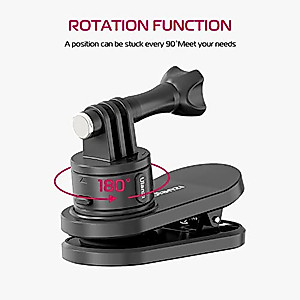 ULANZI Backpack Mount for Gopro, Go Quick II Magnetic Suction Clip Clamp Mount Quick Release Shoulder Strap Holder Universal Accessories for Gopro Max Hero 11 10 9 8 7 6 5 Black DJI Action