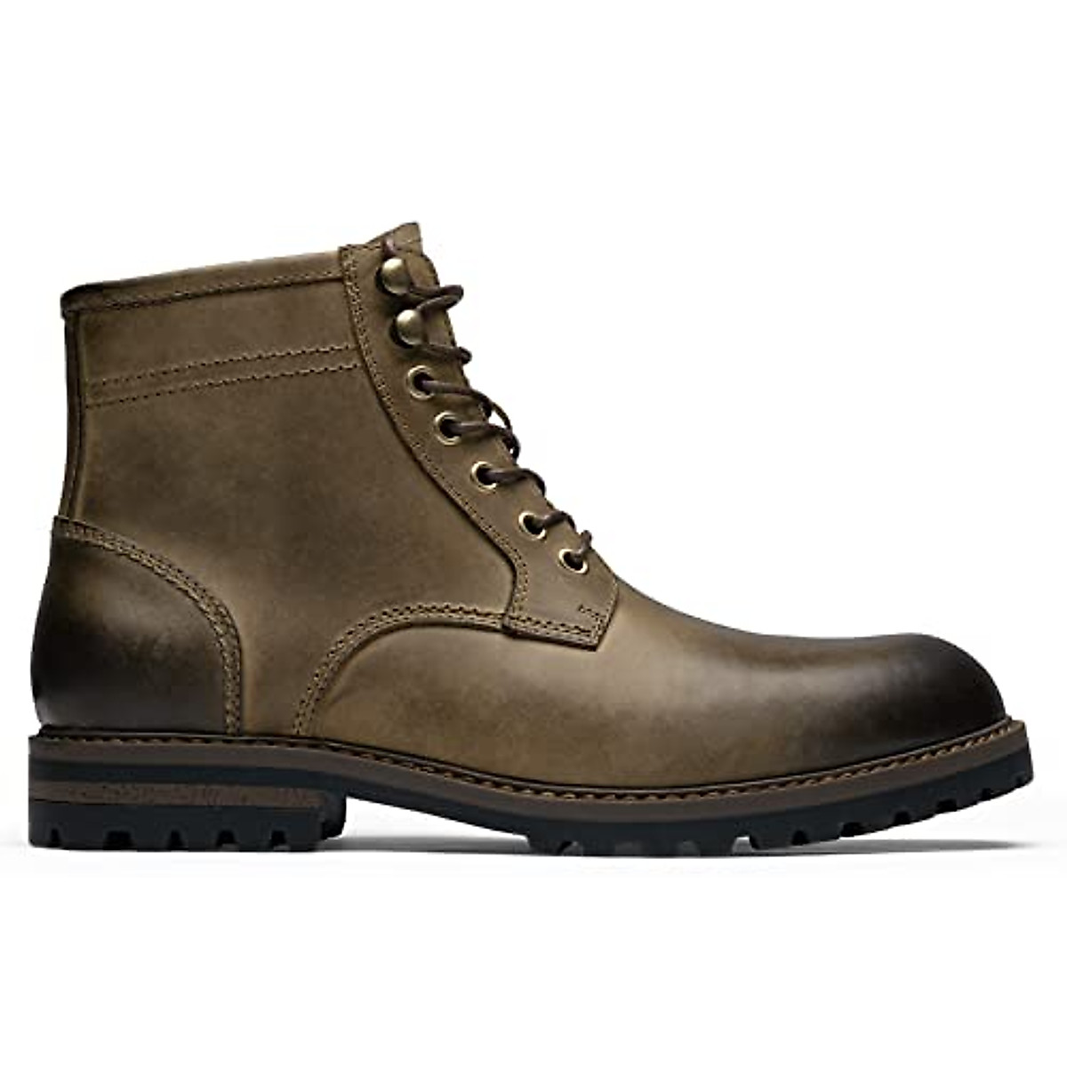 Jousen Men's Boots Leather Casual Chukka Boots for Men Waterproof Retro Hiking Motorcycle Boots(AMY8180 Khaki 12)