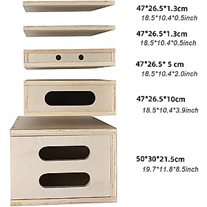 MYOYAY Photography Apple Box, Set of 5 Standard Wooden Apple Boxes with Magnetic Lid Multifunctional Wooden Boxes for Supporting Height-Adjusting Photo Studio Film Set and Photography