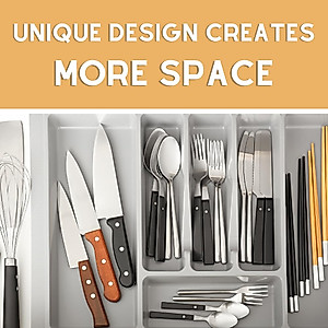 Kitchen Drawer Organizer, Compact Cutlery Organizer, Narrow Utensil Divider Tray, Small Silverware Holder Spoon Fork Flatware Storage, One-size (Compact Cutlery Organizer)