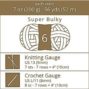 Crafted By Catherine Spot On Chenille Yarn - 2 Pack (56 Yards Each Skein), Tan, Gauge 6 Super Bulky