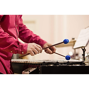 Buytra Medium Hard Yarn Head Keyboard Marimba Mallets with Maple Handle, Blue