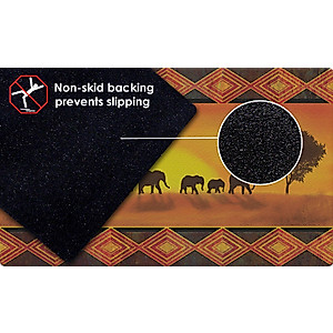 Toland Home Garden 800296 Savanna Sunset Safari Door Mat 18x30 Inch Tropical Outdoor Doormat for Entryway Indoor Entrance