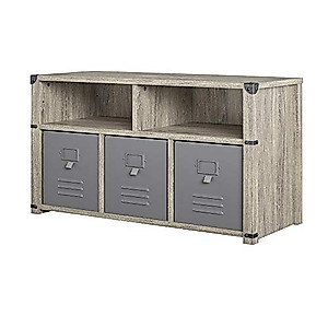 Little Seeds Nova Bedroom Grey Storage Bench, Gray Oak