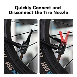 LEXIN Tire Inflator Hose Extension, Lock-On Air Chuck with Hose and Presta Valve Adapter Ball Needle, Air Compressor Twist On Convert to Lock On Connection, Compatible with LEXIN P5/P4