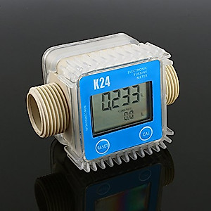 Estink Digital Flow Meter,Professional K24 Turbine Digital Fuel Flow Meter For Chemicals Water