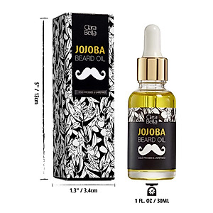 Jojoba Beard Oil for Men I 100% Pure Organic Beard Oil I Stop Itch I Unscented Beard Oil I No More Beard Dandruff I Mustache Oil I Mens Beard Oil Soften Coarse Hair, 1fl oz(30ml) (Jojoba)