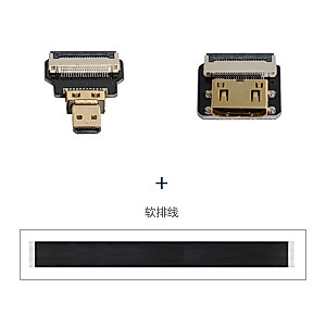 Xiwai CYFPV Mini HDMI Female to Micro HDMI Male Extension FPC Flat Cable 1080P for FPV HDTV Multicopter Aerial Photography (0.8M)