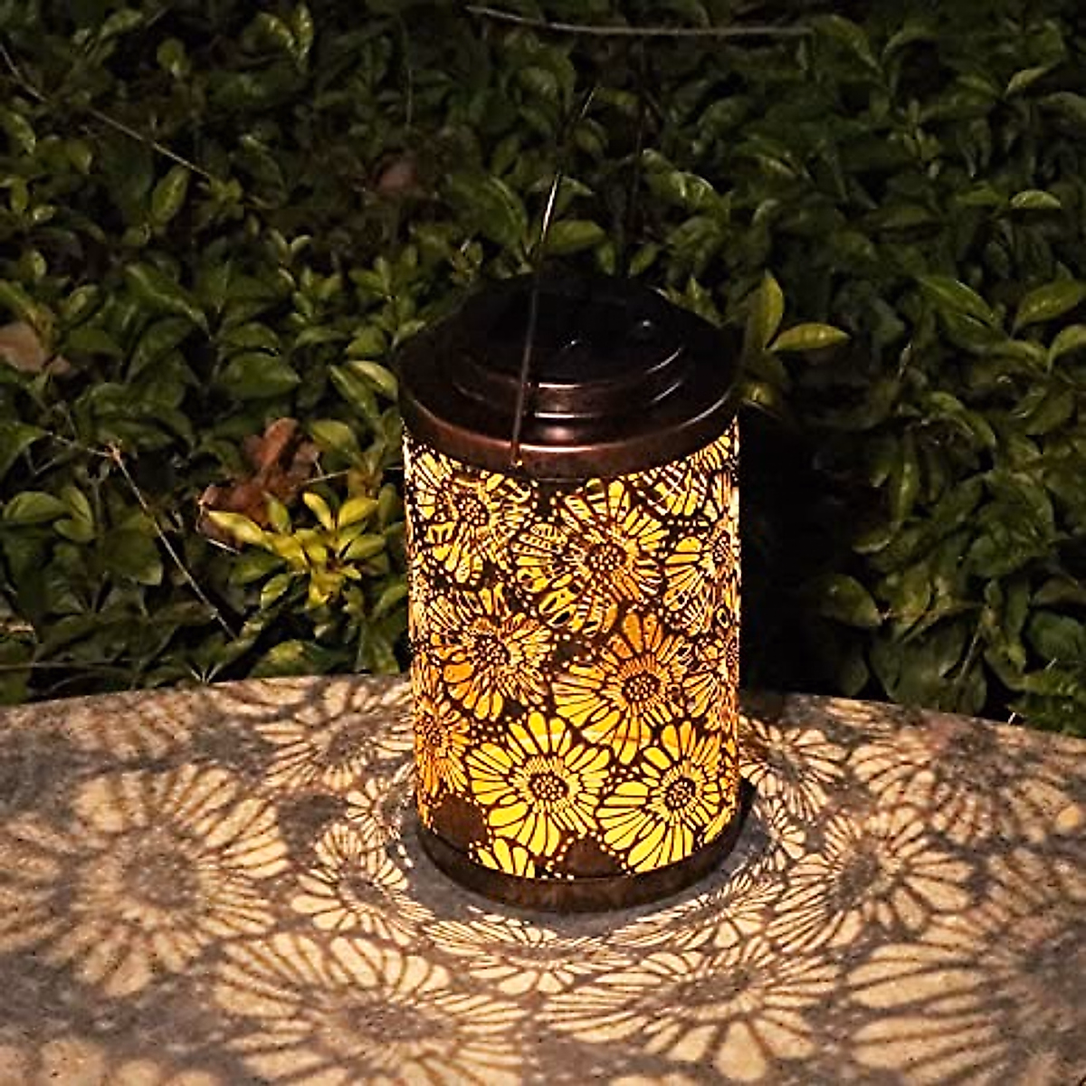 Solar Lanterns Outdoor Hanging Solar Lights Metal LED Decorative Garden,Patio,Courtyard,Lawn,Yard,Pathway with Hollowed-Out Design