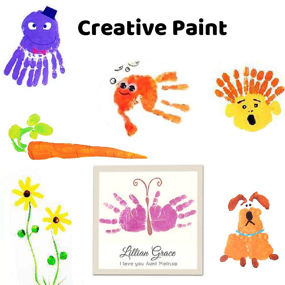 Finger Paint for Toddlers Non-Toxic Washable, 6 Bright Colors Painting for Kids DIY Crafts Painting, School Painting Supplies, Gifts for Kids (6 x 35ml)