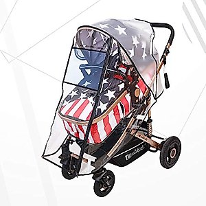 Siravic Stroller Cover, Clear EVA Stroller Rain Cover Universal Baby Travel Weather Shield Protects from Snow, Wind, Dust and Sun (Square Door, Medium)