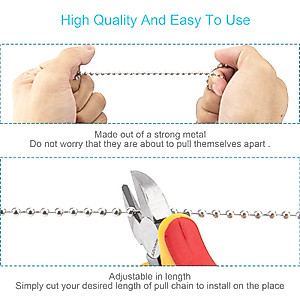 2PCS Ceiling Fan Pull Chains, Premium Fan Pull Chain with 20-inches Extension Chains