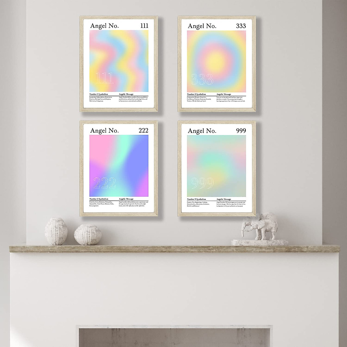 Roxbury Row Aura Poster Aesthetic, Angel Number Poster, Angel Wall Decor, Gradient Painting, Spiritual Posters, Posters & Prints (4 8x10 Unframed Prints, 1239: Intuition, Alignment, Support, Release)