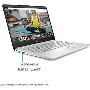 HP 14 Laptop HD Touchscreen, AMD Ryzen 3 3250U Processor(up to 3.5 GHz), 8GB DDR4 RAM, 256GB SSD, HDMI, Bluetooth, Wi‑Fi 5,Webcam,Win11,Natural Silver