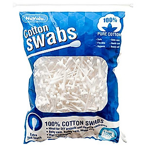 NuValu Cotton Swabs, Multi-Purpose, Double Tipped, 100% Pure Cotton (1000 Count)