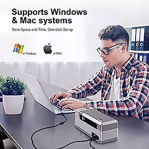 Tordorday USB Thermal Label Printer for Shipping Packages, 4x6 Thermal Labels (2 Rolls)