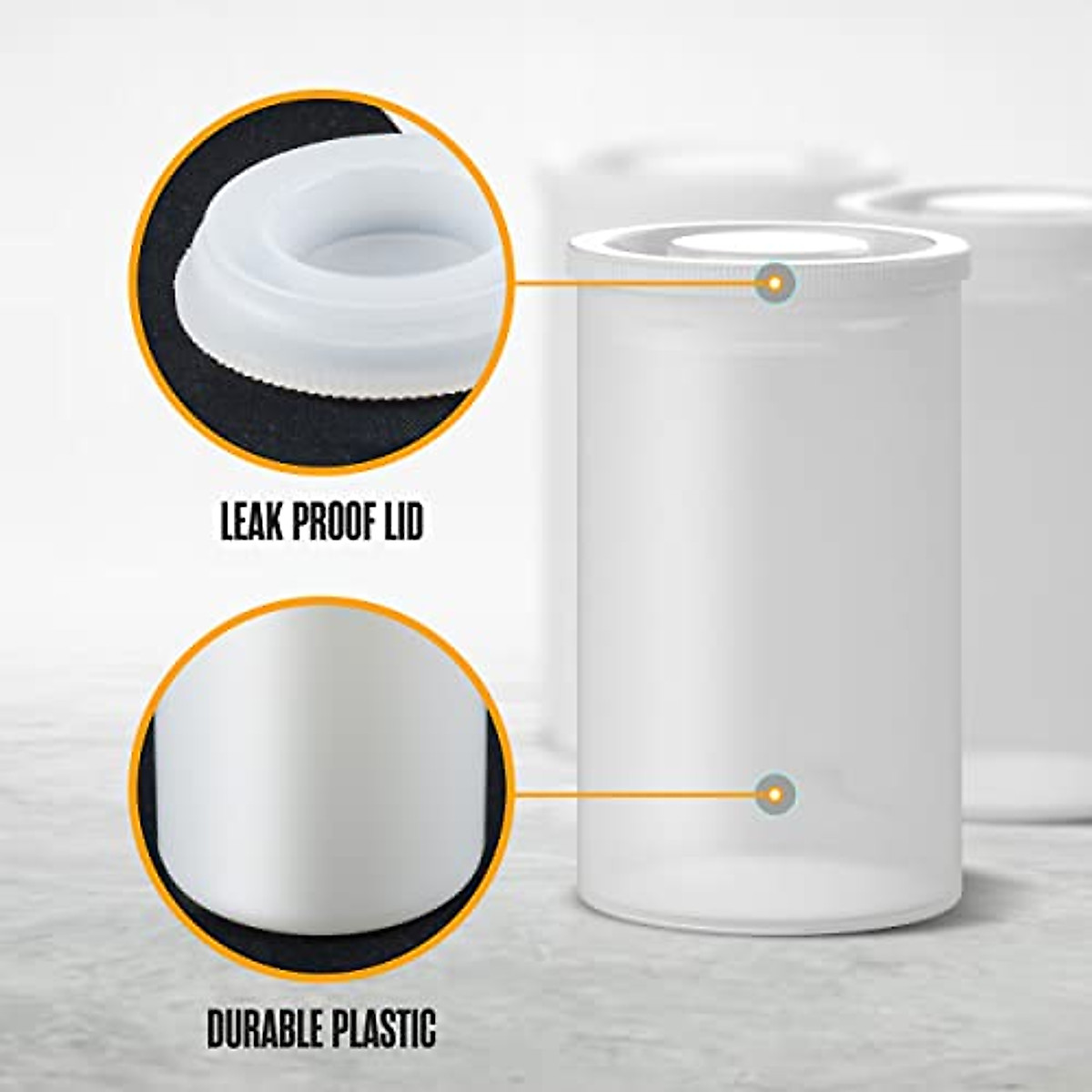 Houseables Film Canisters w/ Caps, 60 Pk, 35MM Empty Camera Reel Containers, for Rockets, White, 8 OZ, 2" H, 1" W, Plastic, Films Developing Processing Tube, Roll Case, Small Accessories, Storage