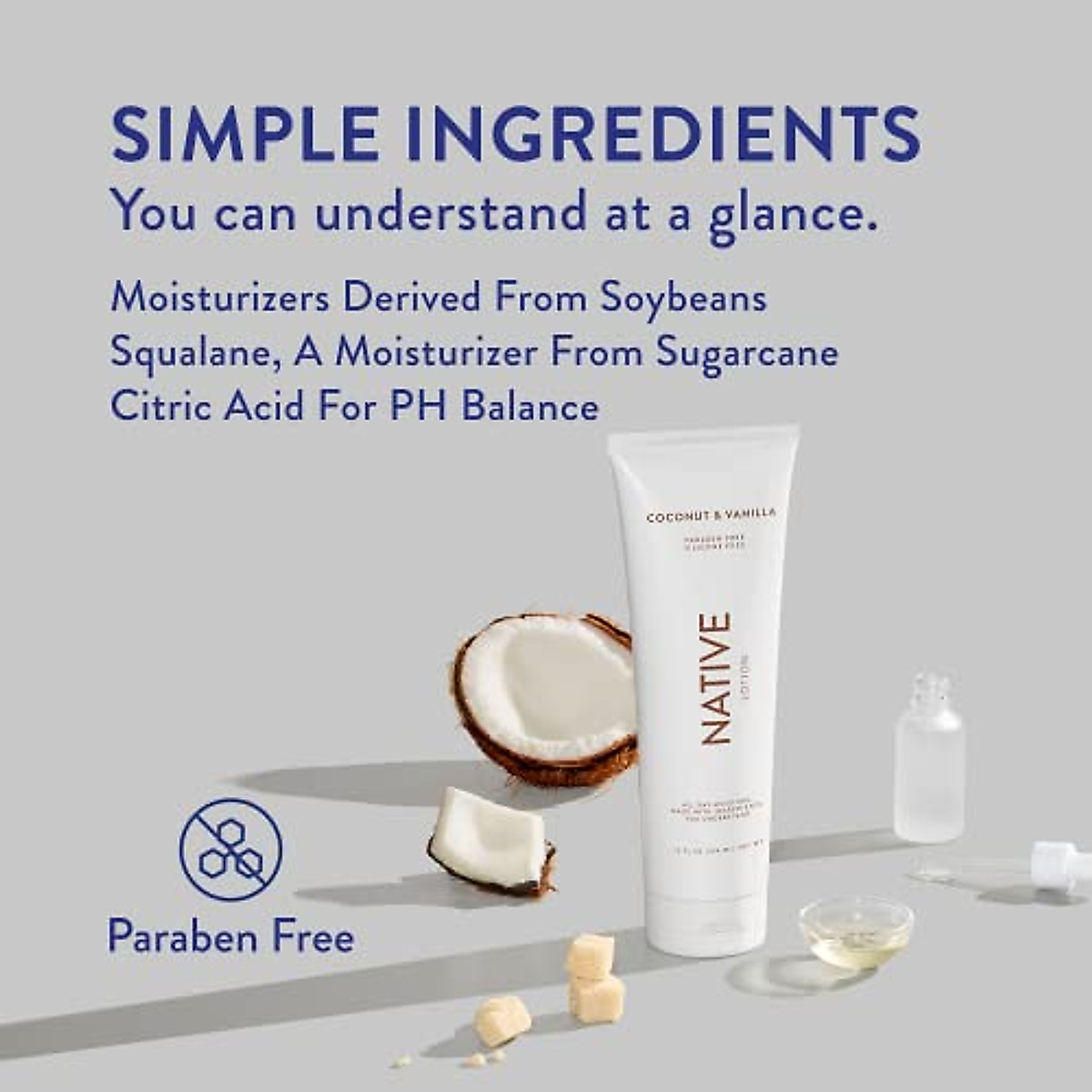 Native Coconut and Vanilla Body Lotion for Women and Men, Body Moisturizers for Dry Skin, 12 fl oz