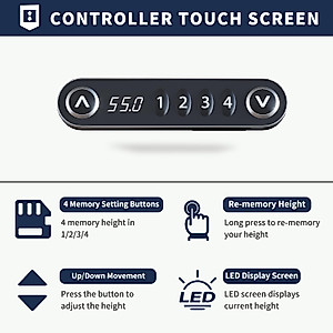 HEONAM Electric Standing Desk with Drawer, 63x30 Inches Height Adjustable Sit Stand Up Desk with Storage Shelf, Home Office Desk Computer Workstation with White Pearwood Top/White Frame