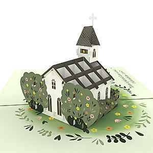 Rykamia Church Pop Up Wedding Card, Blank Church Wedding Card, Religious Wedding Card, Church Card For New Couple, Church Wedding Gift, Wedding Cards For Bride And Groom, Christian Card For Couple