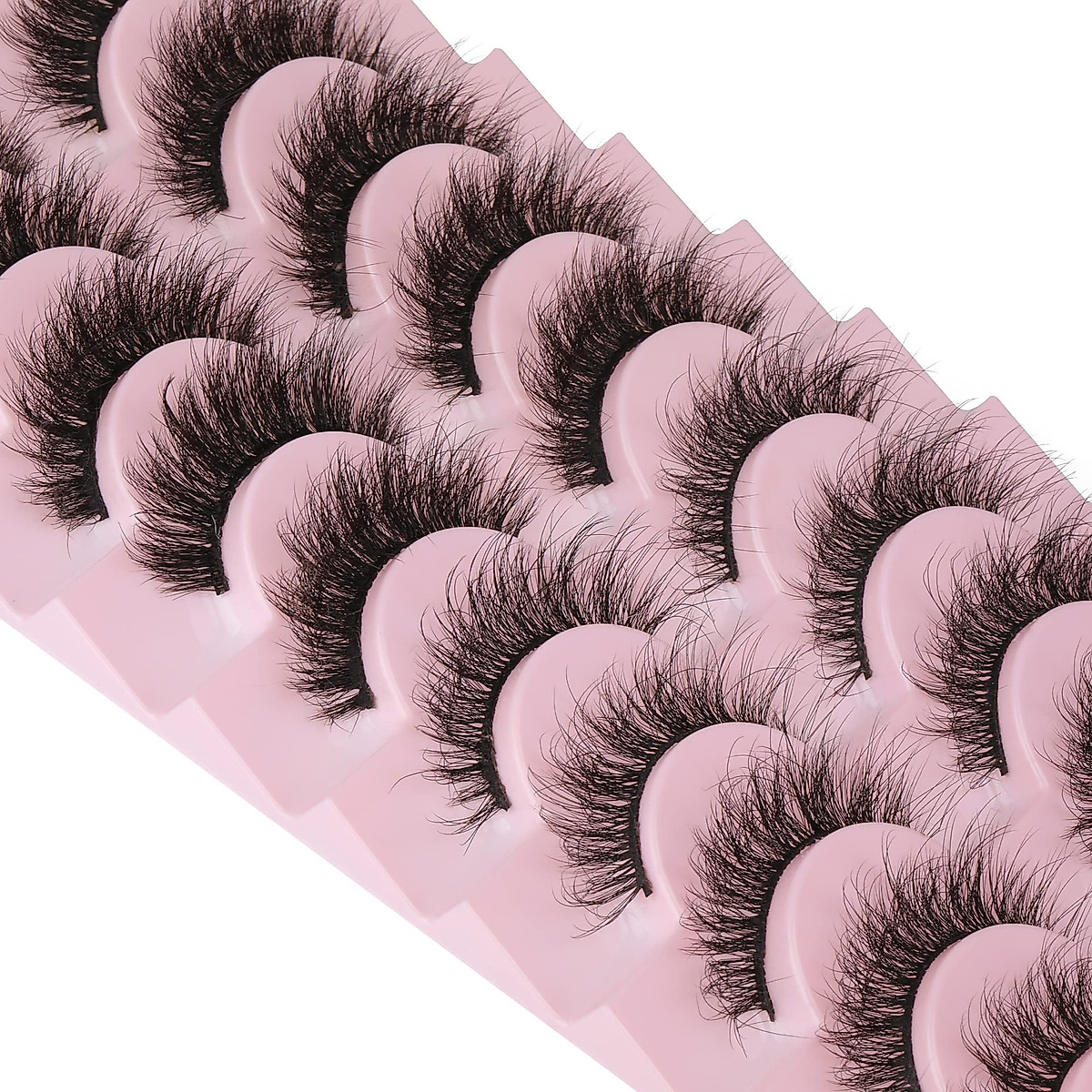Mink Lashes Fluffy Natural Look 15-18mm Eyelashes Wispy False Eyelashes 10 Pairs FANXITON Faux Mink Lashes Pack 3D Volume 2 Styles Fake Eye Lashes Multipack