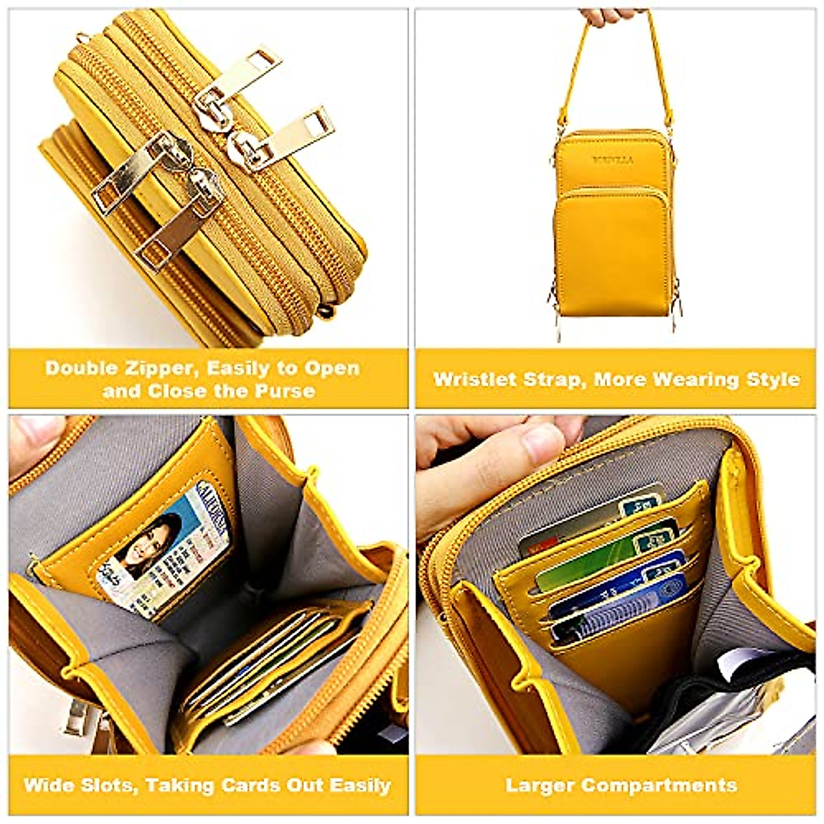 Touch Screen Purse Cell Phone Crossbody Bag Wallet for iPhone with Shoulder Strap Rfid Purses Women